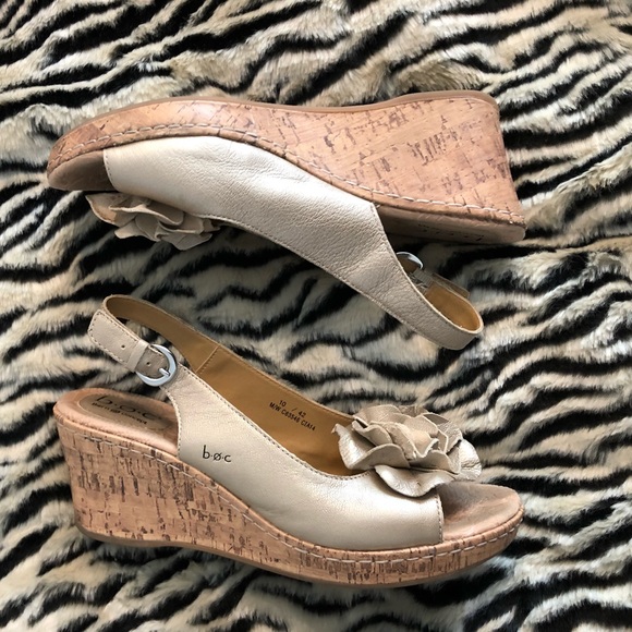boc | Shoes | Womens Born Concept Boc Metallic Flower Wedges | Poshmark